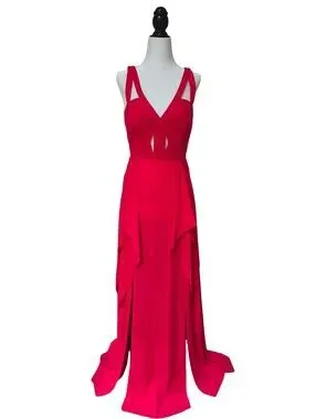 BCBGMaxAzria | Dresses | Bcbgmaxazria Juliana Cutout Ruffle Gown ...